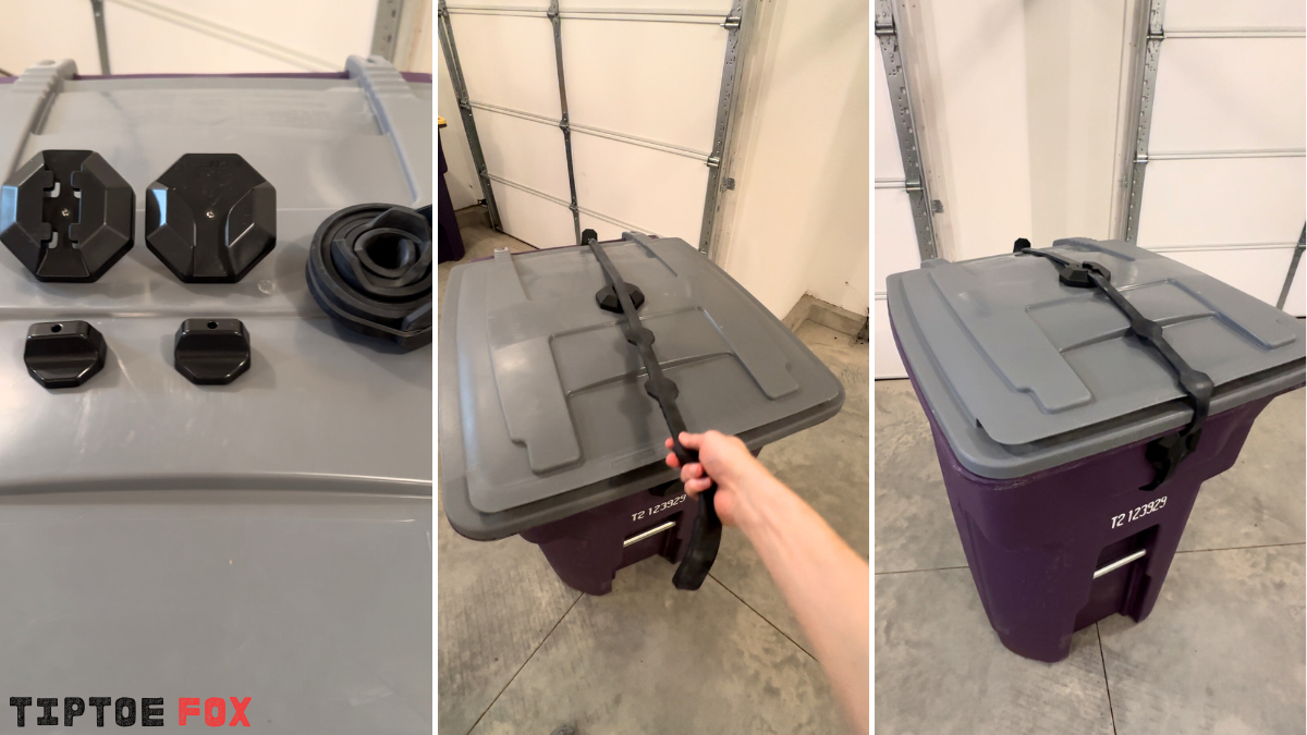 This Garbage Can Lid Strap Locks Your Lid Into Place to Keep Wind ...