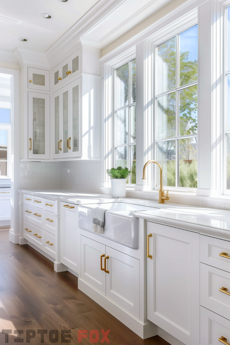 White Kitchen Ideas With Gold Hardware for a Clean & Sophisticated Look ...